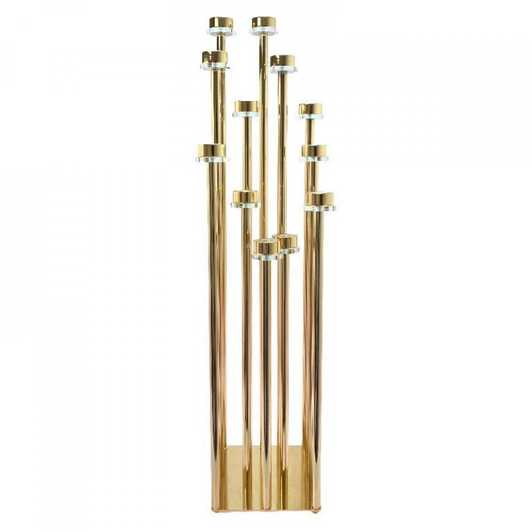 12 Branches Metal Candle Holder with Glass Shades in Gold (51 " H)