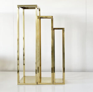 Gold Metal Party Centerpiece Stands S/3