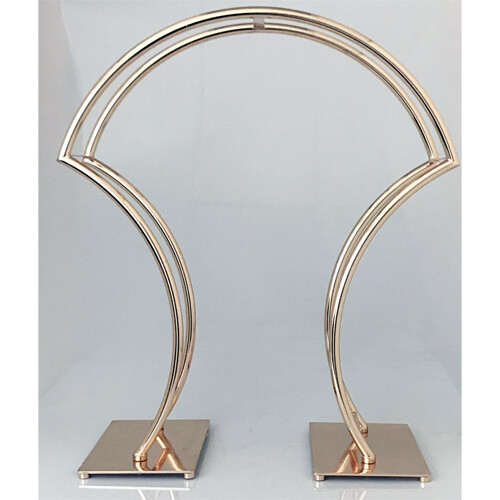 Set of 1, 39"H Fan Shaped Metal Stand in Gold MG99 - ABC Glassware